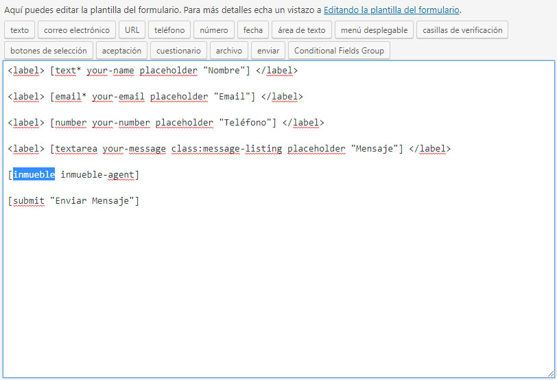 Campos con valores personalizados o dinámicos en Contact Form 7